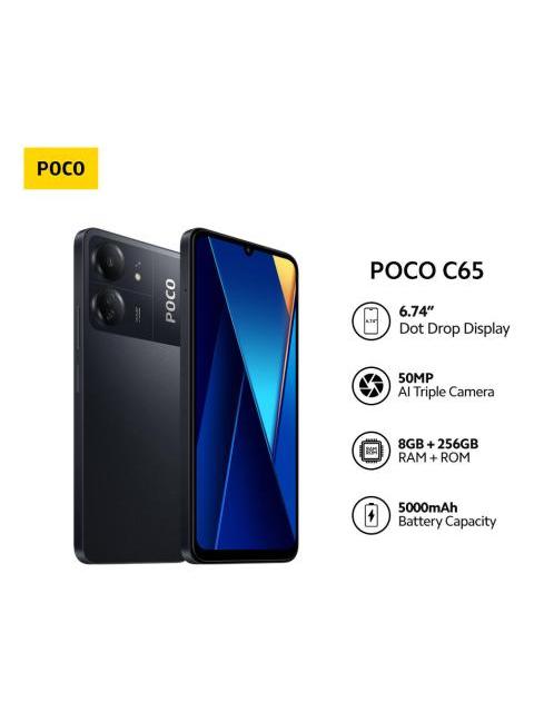 CELULAR POCO C65 256GB 8GB BLACK COLOR NEGRO